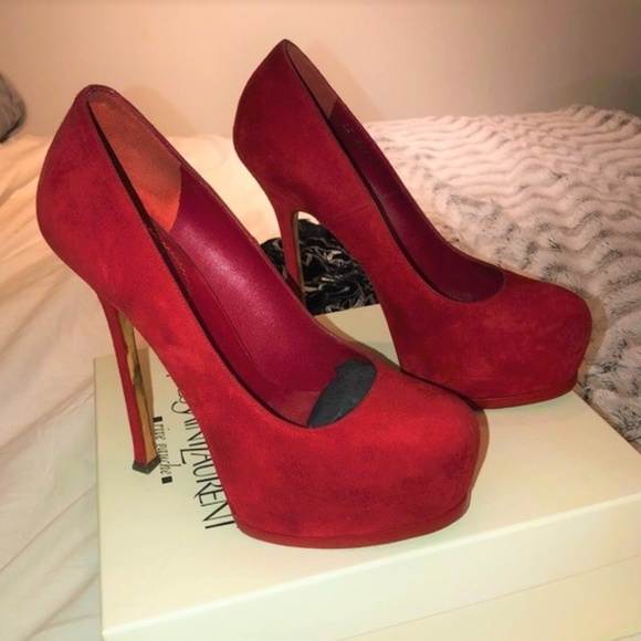 Yves Saint Laurent | Shoes | Ysl Tribtoo 5 Pumps Poppy Red | Poshmark